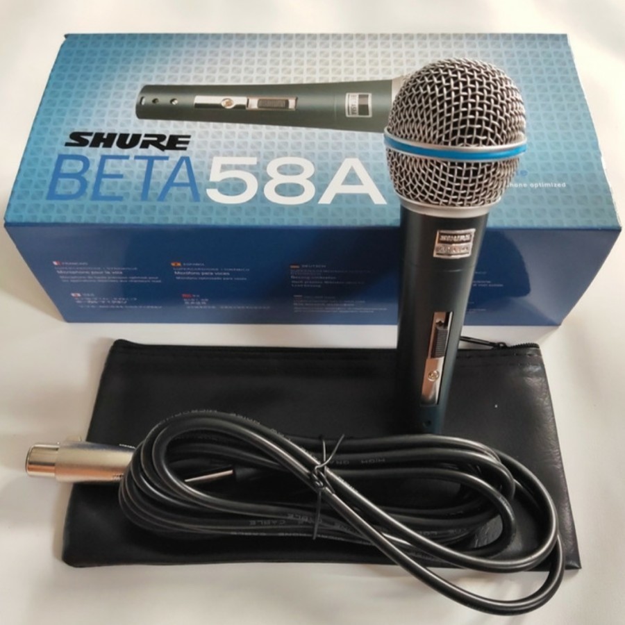 Jual MIC SHURE BETA 58A/BETA58A MICROPHONE KABEL | Shopee Indonesia