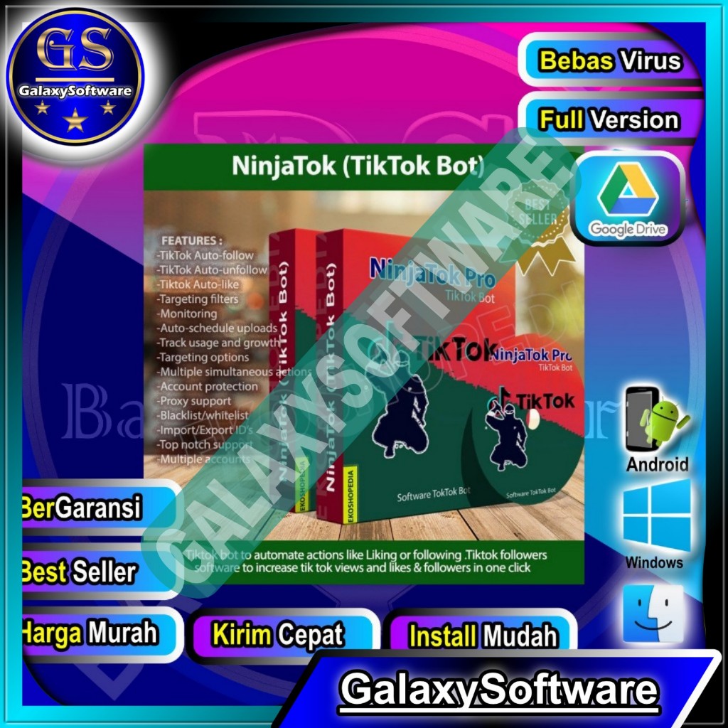 Jual NinjaTok (TikTok bot) v3.5.6 2024 Windows Full Version - GalaxySoftware | Shopee Indonesia