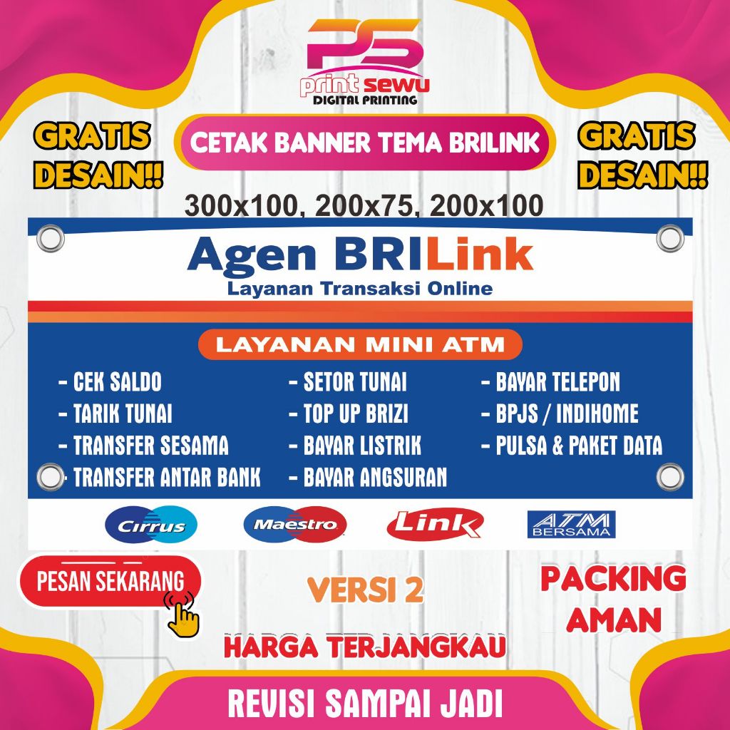 Jual CETAK BANNER SPANDUK TEMA AGEN BRILINK CUSTOM | GRATIS DESAIN | REVISI SAMPAI JADI | BEBAS ...