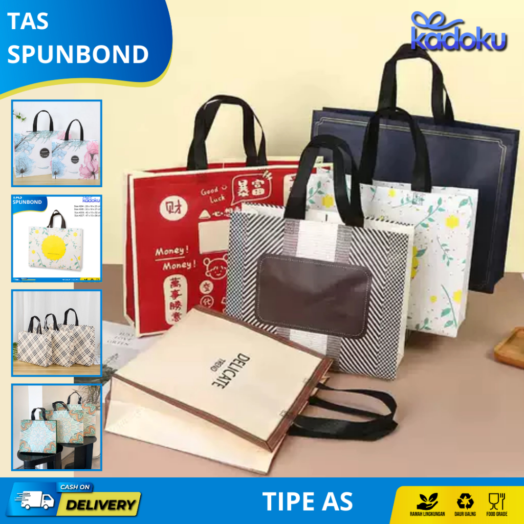 Jual Tas Spunbond / Goodie Bag Spunbond / Spoundbond Bag / Tas Belanja Spunbond Model Kotak Box ...
