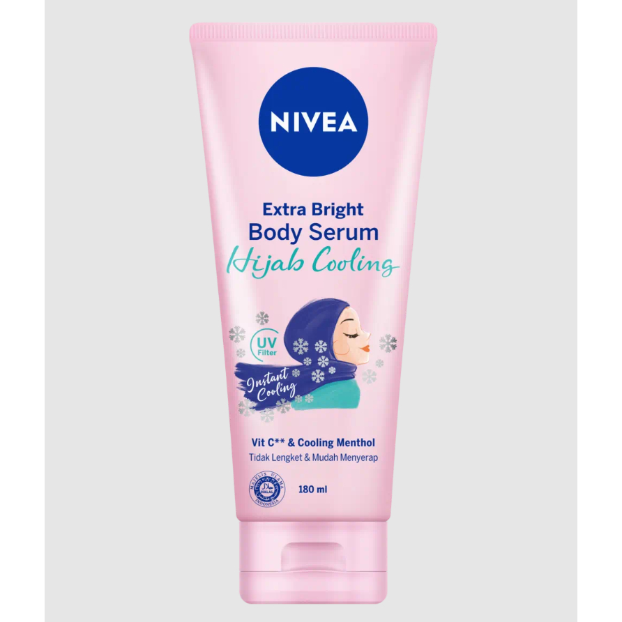 Jual Nivea Extra Bright Body Serum Hijab Cooling UV Filter 180ml ...