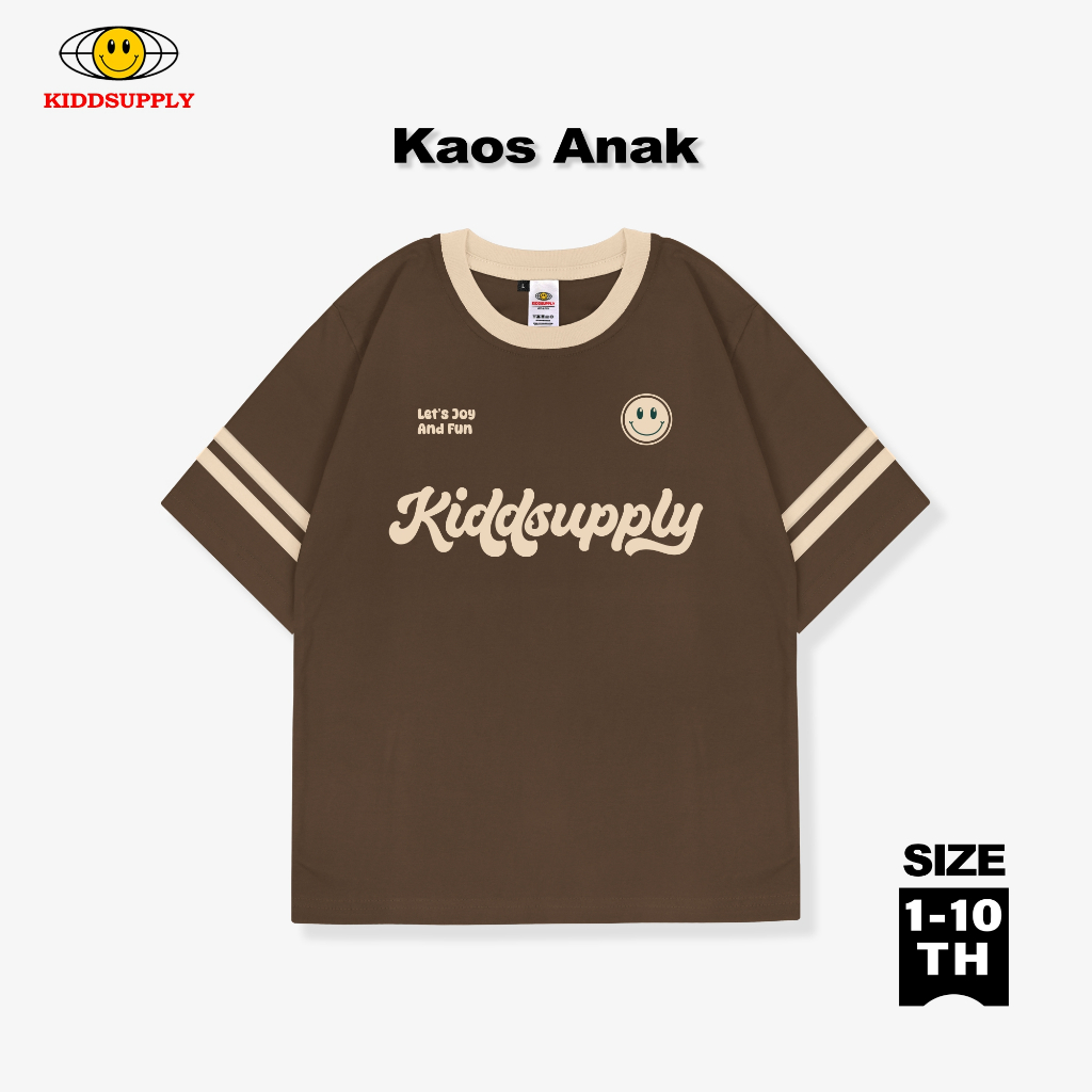 Jual KiddSupply Kids Tshirt & Oneset Double Stripe Joy Dark Brown & Dark Army l Kaos Regular ...