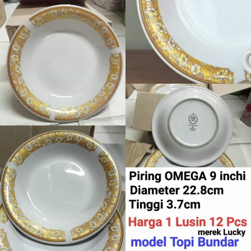 Jual piring makan keramik tebal piring prasmanan piring OMEGA ukuran 9 ...