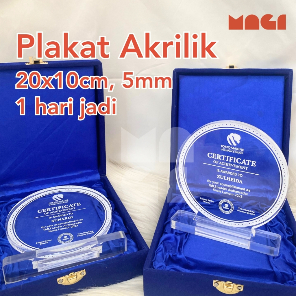 Jual Plakat Trophy Akrilik Custom Tebal 5mm Ukuran 20x10cm Penghargaan ...