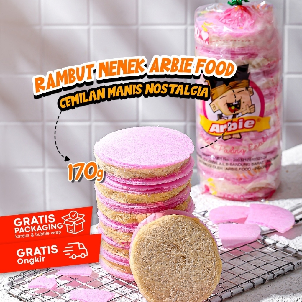 Jual Arbie Food Cemilan Jadul Harum Manis / Rambut Nenek Isi 8 | Shopee ...