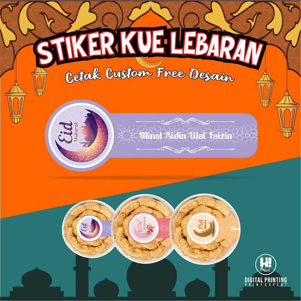 Jual Cetak stiker label kue lebaran custom desain | Shopee Indonesia