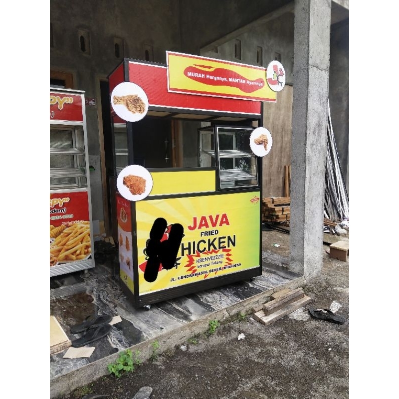 Jual Gerobak aluminium / Gerobak fried chicken / Gerobak ayam geprek ...