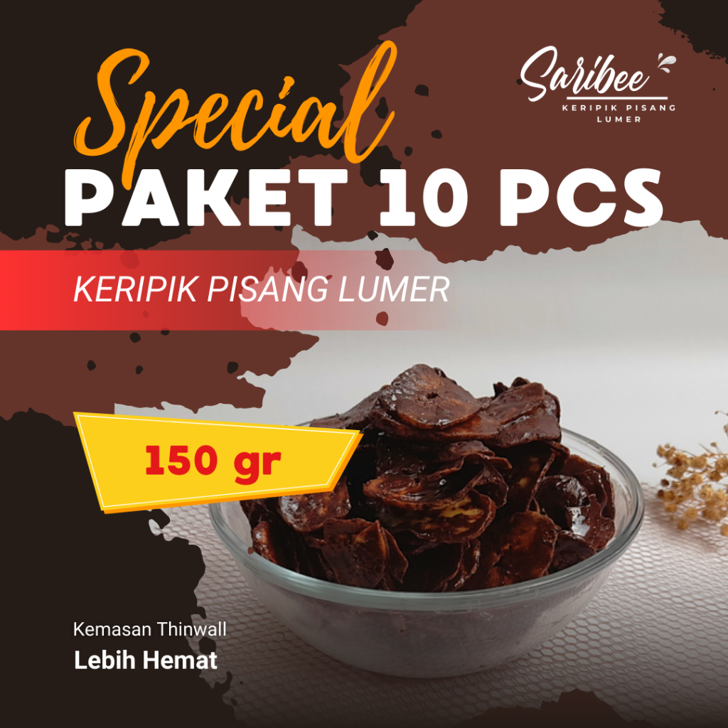Jual 10 Pcs | 150 gram SARIBEE | KERIPIK PISANG LUMER | KERIPIK PISANG ...