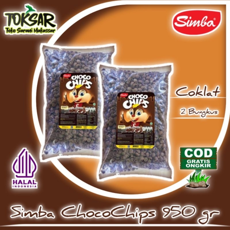 Jual Choco Chips Simba Coklat 950gr x 2 (Free Packing DOS) | Shopee Indonesia