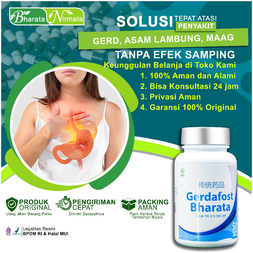 Jual Gerdafost Bharata Obat Asam Lambung Gerd Perut Begah Kemasan 500 ...