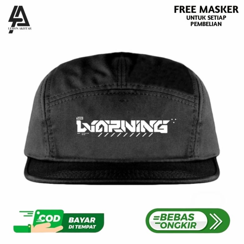Jual Topi Snapback 5 Panel LERON AKHTAR Warna Hitam dengan Logo Sablon ...