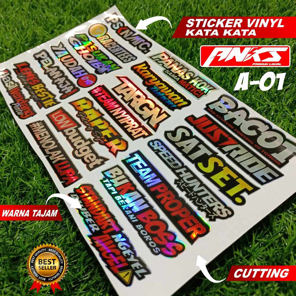 Jual A1 Stiker Sponsor Cutting Stiker Sponsor Hologram Vinyl 1 Pack ...