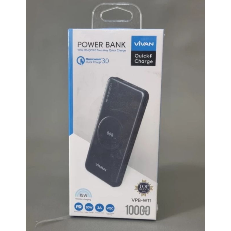 Jual Powerbank 10000 mAh Vivan VPB-W11 Wireless 3 Output Fast Charging ...