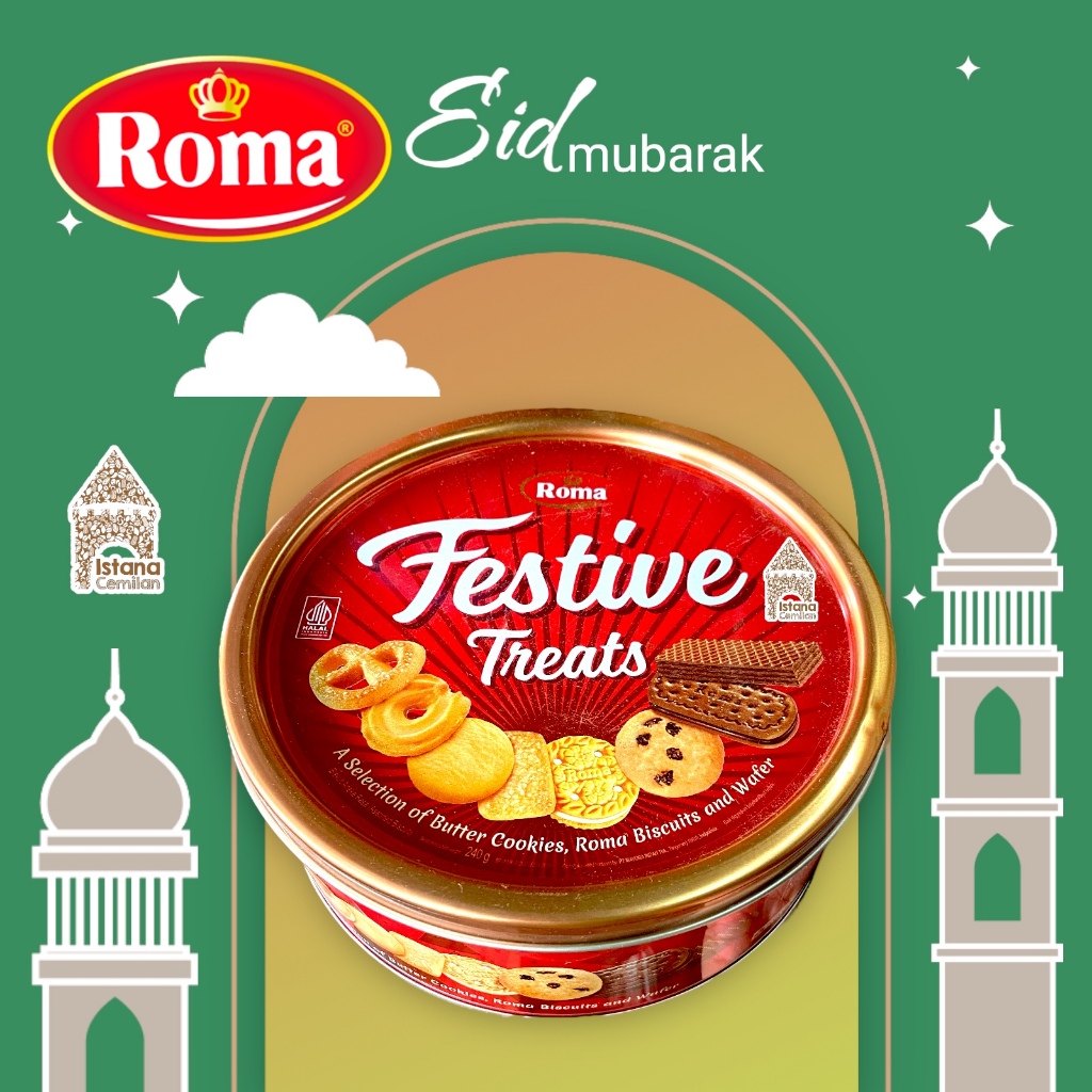 Jual Roma Festive Treats 240 gr | Butter Cookies Biscuits Wafer ...