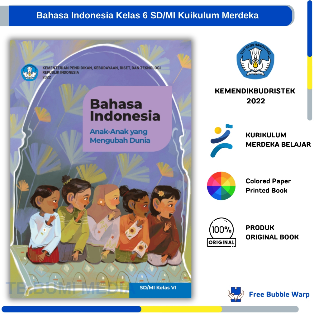 Jual Buku Bahasa Indonesia Bergerak Bersama b indo SD MI kelas 6/VI kurikulum Merdeka Belajar ...