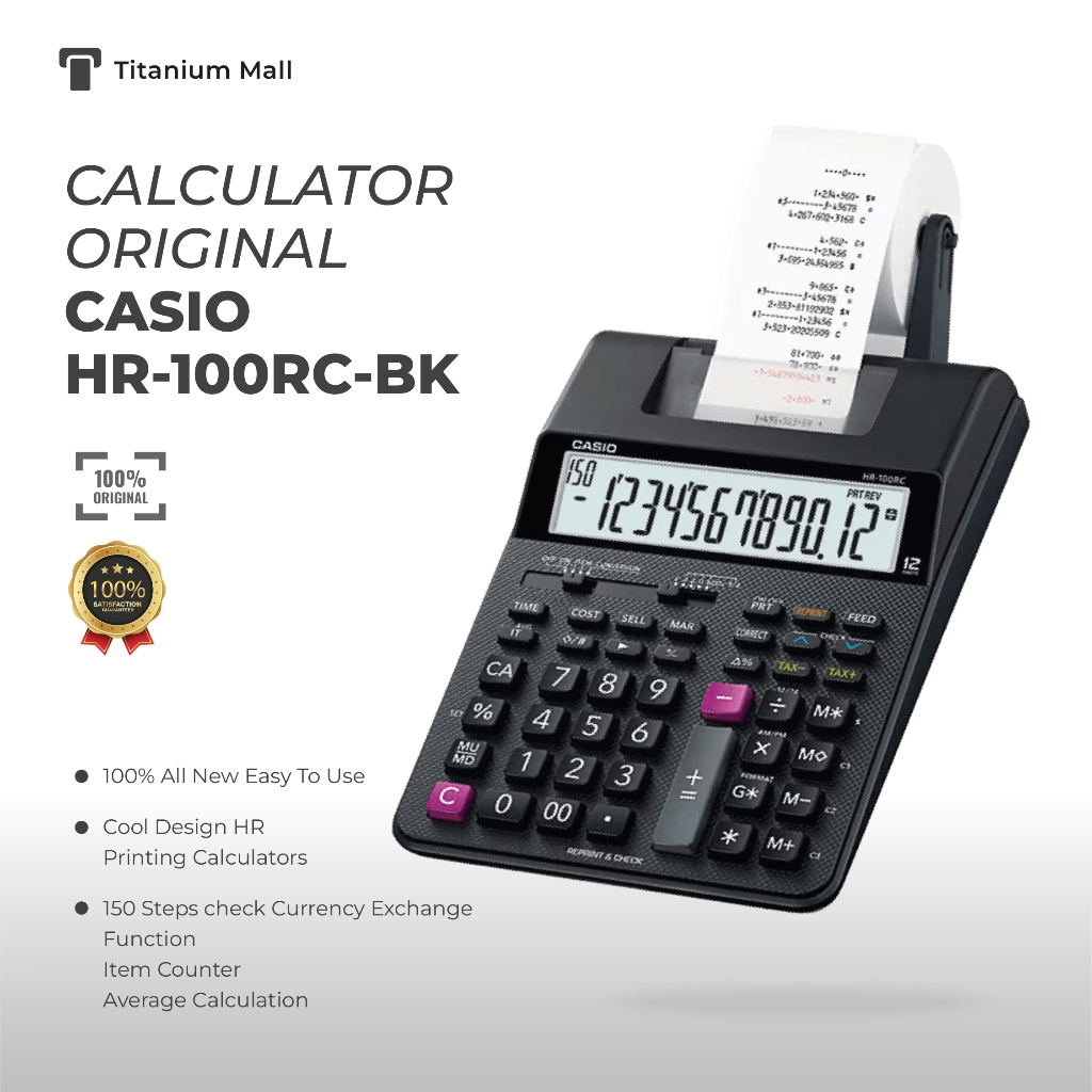 Jual Calculator Kalkulator CASIO HR-100RC 12 DIGIT PRINTING CALCULATOR ...