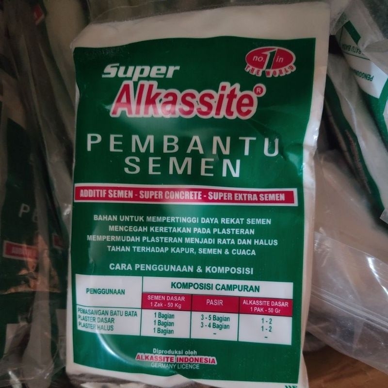 Jual Alkasit Super Pembantu Semen Daya rekat Plamir Cor Anti Retak 50gr ...