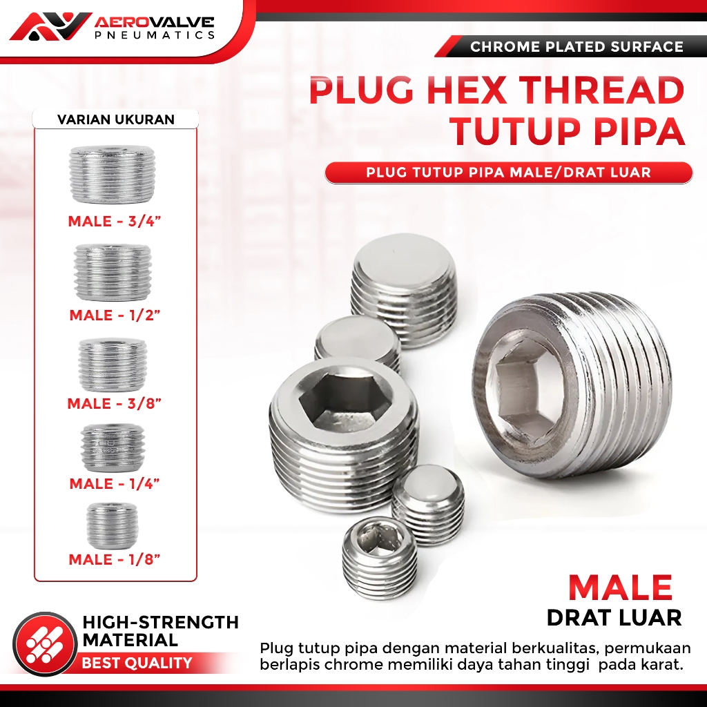 Jual Baut Tutup Fitting End Plug Connector Baut L Tanam Drat 1' 1/2' 1/ ...