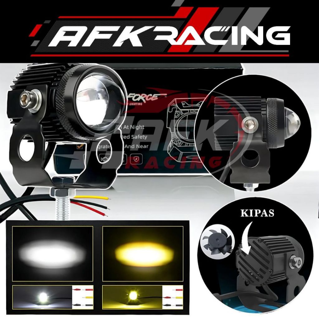 Jual ayoto lampu tembak biled bi led d2 laser 2 warna putih dan kuning ...