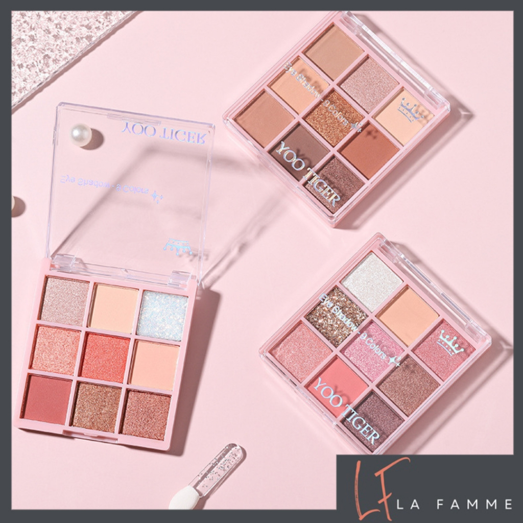 Jual YOO TIGER Eyeshadow Palette 9 Colors Pearly Matte Glitter Shimmer ...