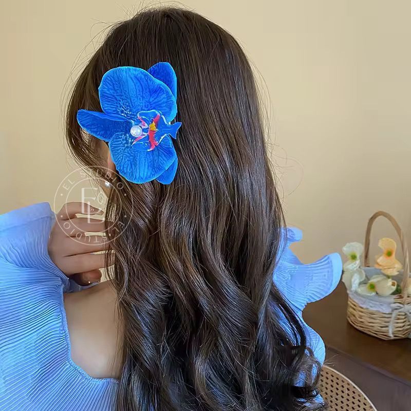 Jual [EL STUDIO] Jepitan Rambut Model Orchid Flower With Pearl | Jedai ...