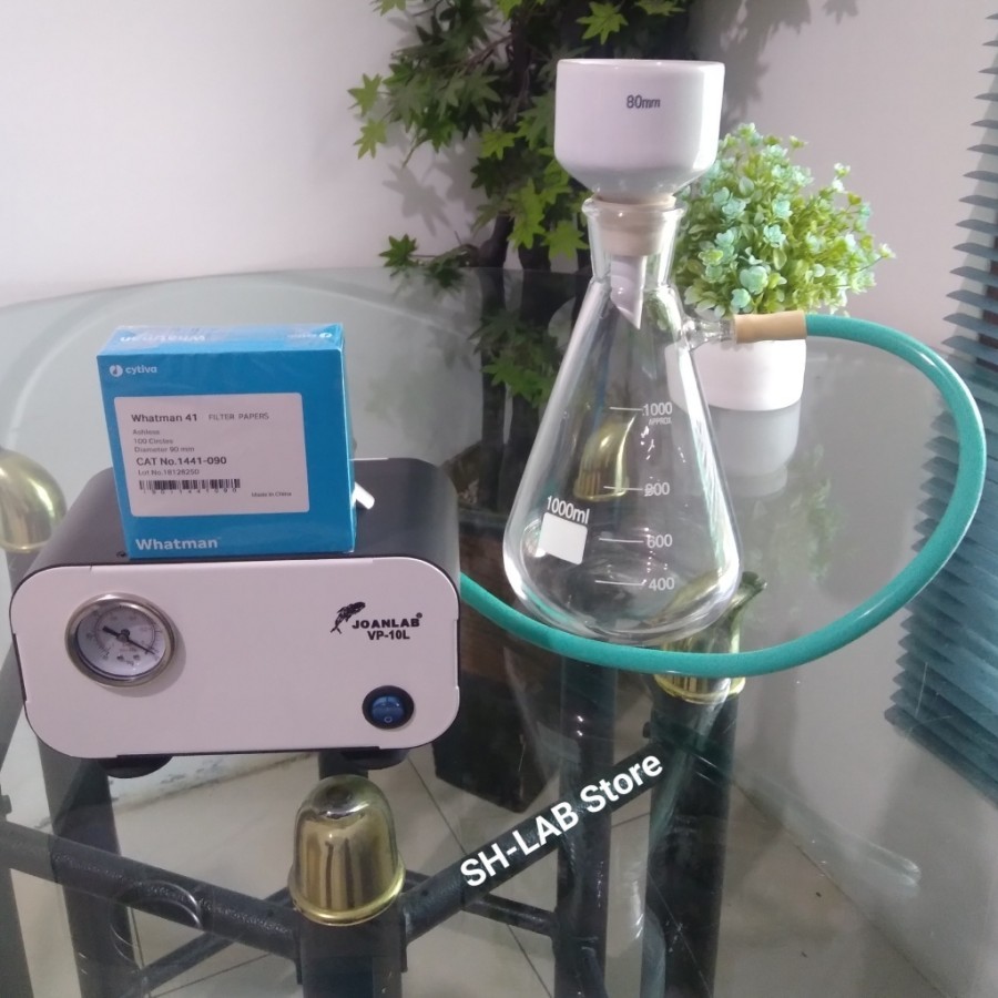 Jual Set Vacuum Corong Buchner 80mm With Kertas Saring Plus Vacuum Pump ...