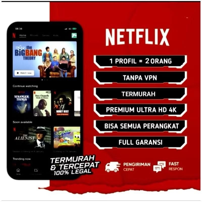 Jual NETFLIXX ULTRA HD 4k GARANSI FULL | Shopee Indonesia