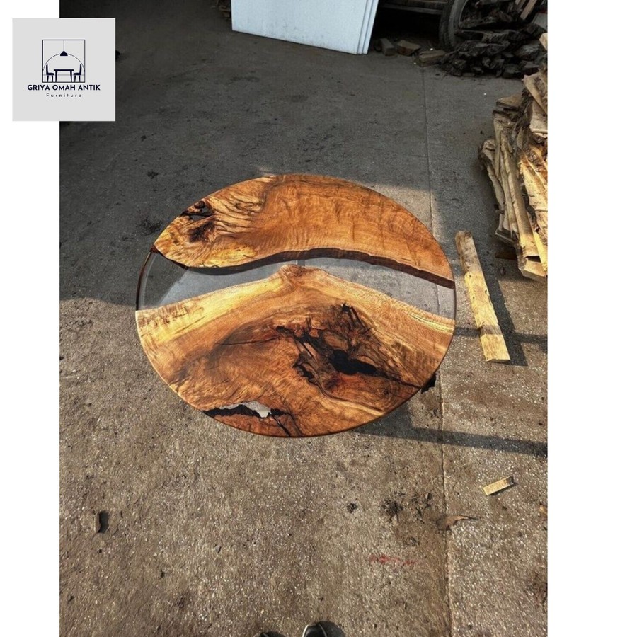 Jual meja resin meja kayu meja tamu MEJA TAMU KAYU KOMBINASI RESIN ...