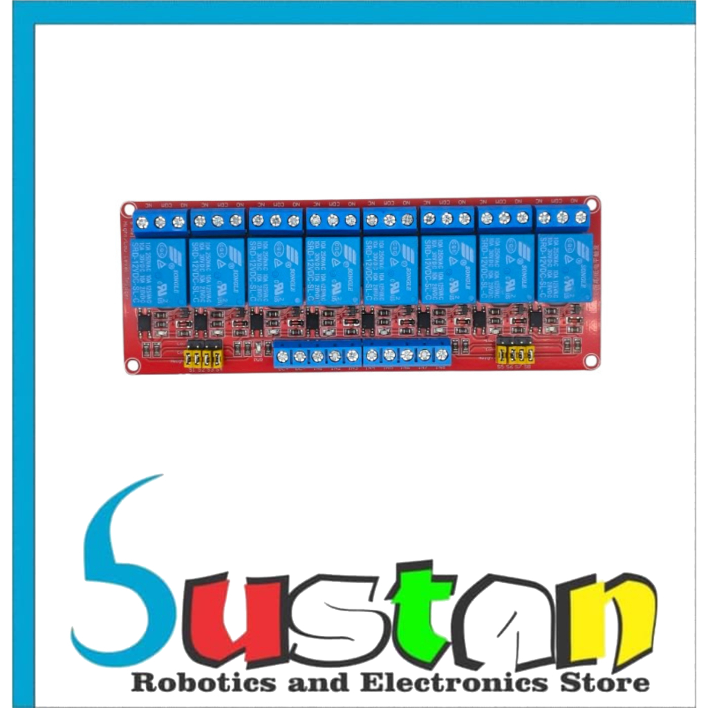 Jual RELAY MODULE 8 CHANNEL 12V SUPPORTS HIGH AND LOW TRIGGER OPTOCOUPLER | Shopee Indonesia