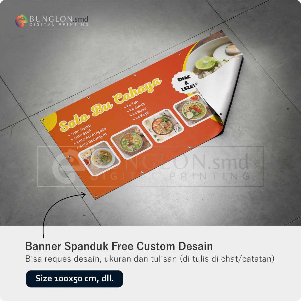 Jual PRINT CETAK SPANDUK BANNER WARUNG SOTO CUSTOM DESAIN | Shopee ...