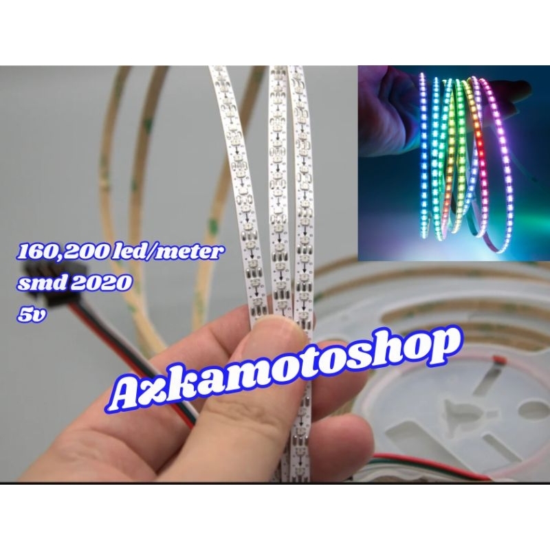 Jual smartled ws2812b 5v 160.200led/m smd 2020 ws2812b topview | Shopee ...