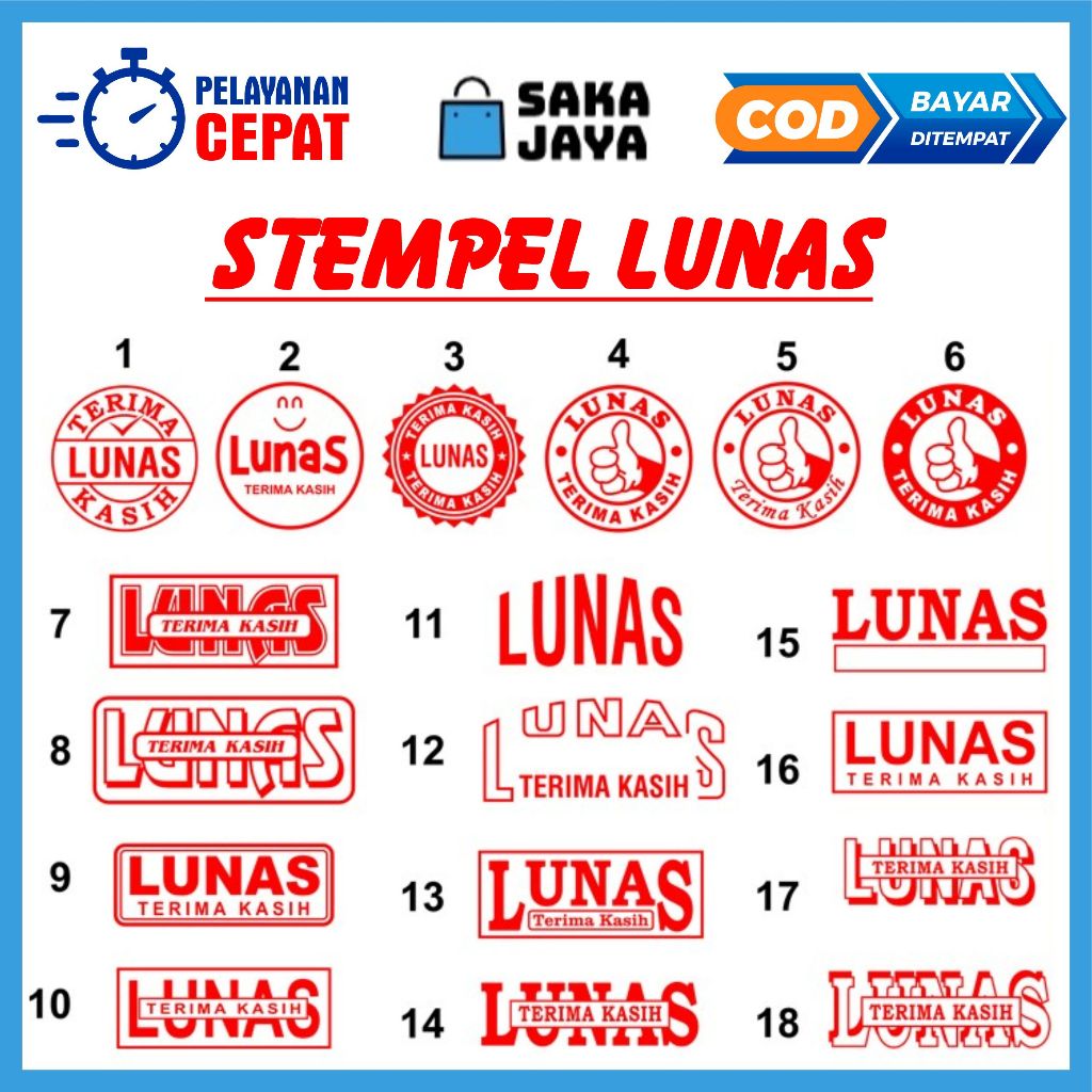 Jual Cetak Stempel Flash Lunas Cap Otomatis Tinggal Pakai Sudah Ada ...