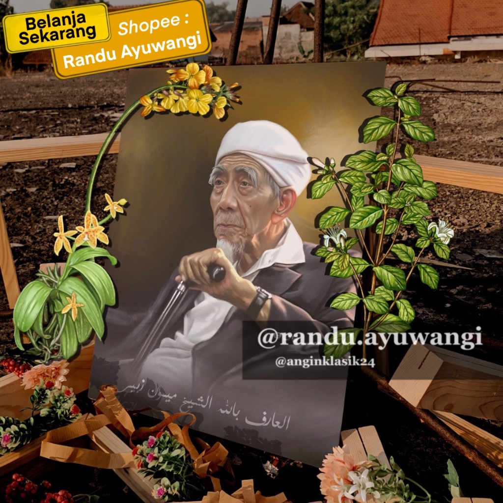 Jual Lukisan KH. Maimun Zubair / Mbah Moen/Mbah Mun Al Anwar Sarang ...