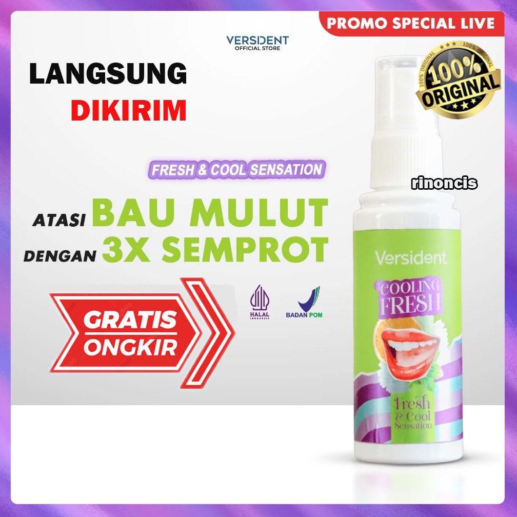 Jual Versident Cooling Fresh - Mouthspray Penghilang bau mulut ...