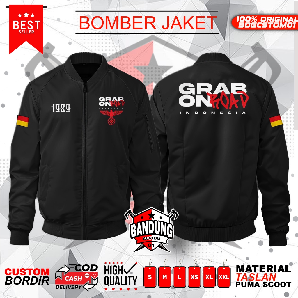 Jual JAKET GBR - JAKET BOMBER GBR - JAKET GRAB ON ROAD - JAKET BOMBER ...