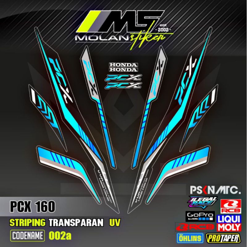 Jual Decal Sticker Striping Variasi Transparan Uv PCX 160 All New Honda ...