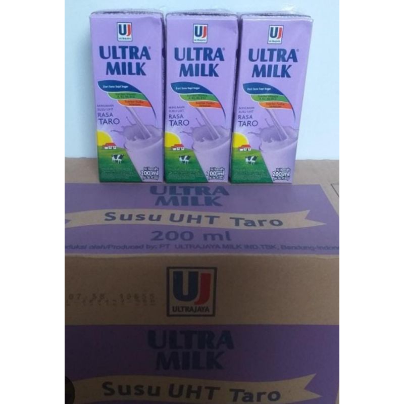 Jual susu ultramilk kemasan 200ml rasa Taro | Shopee Indonesia