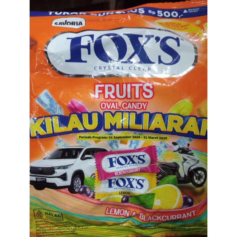 Jual permen Fox's Crystal Clear Frutas | Shopee Indonesia