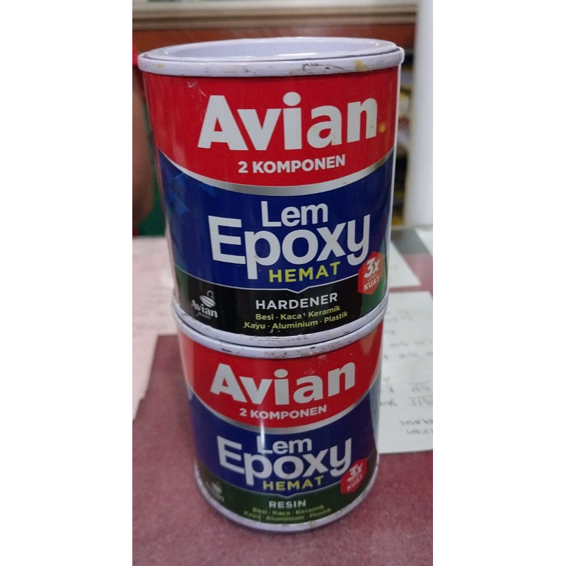 Jual LEM EPOXY AVIAN HEMAT 2 KOMPONEN RESIN+HARDENER 170 GRAM - LEM KAYU DAN BESI | Shopee Indonesia
