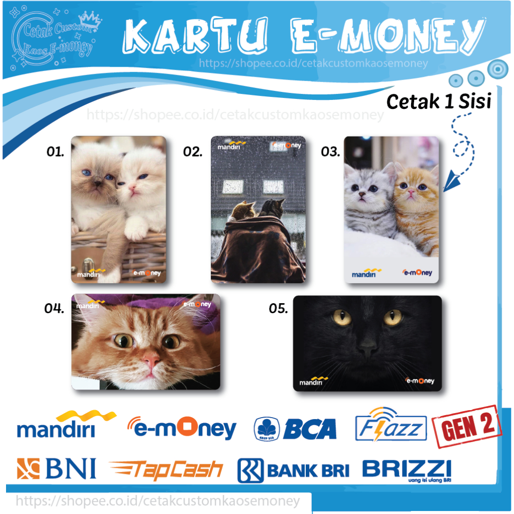 Jual KARTU E MONEY E TOLL KUCING CAT KUMPULAN HEWAN CUTE EMONEY MANDIRI ...