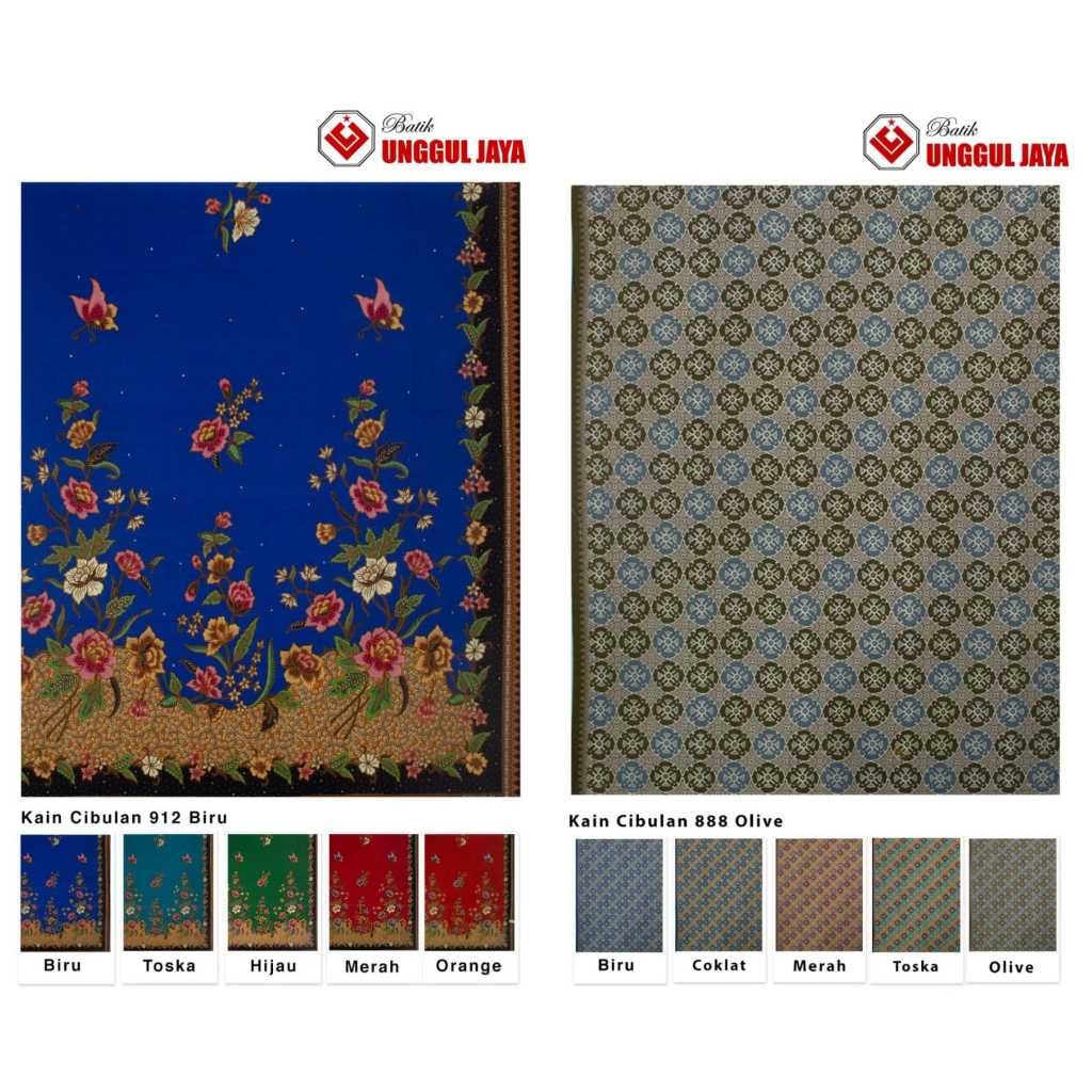 Jual Kain Batik Unggul Jaya - Putri Jelita - Cibulan 888 & 912 - Kain ...