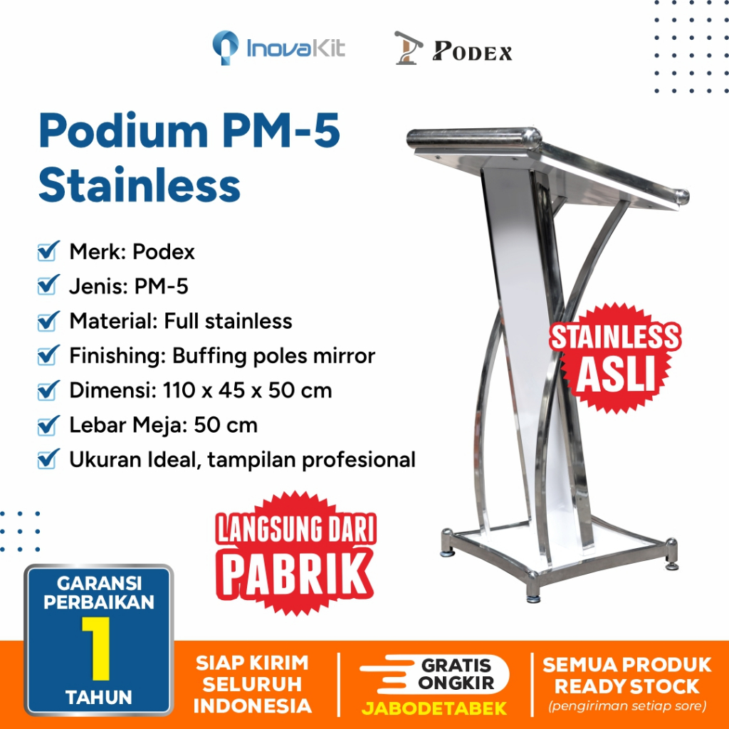 Jual Podium Minimalis Kayu Stainless Steel PM5 Mimbar modern | Shopee ...