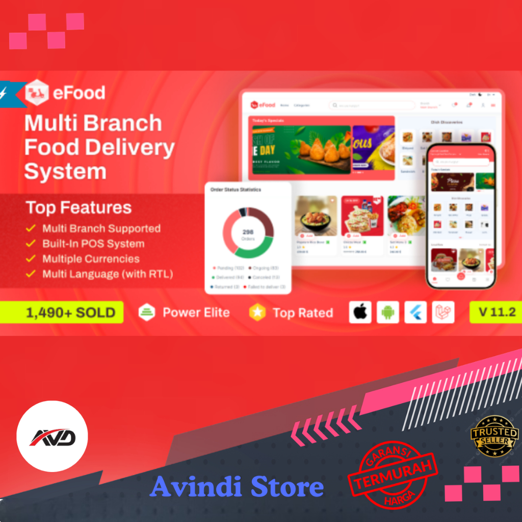 Jual eFood - Food Delivery App with Laravel Admin Panel + Delivery Man App | Shopee Indonesia