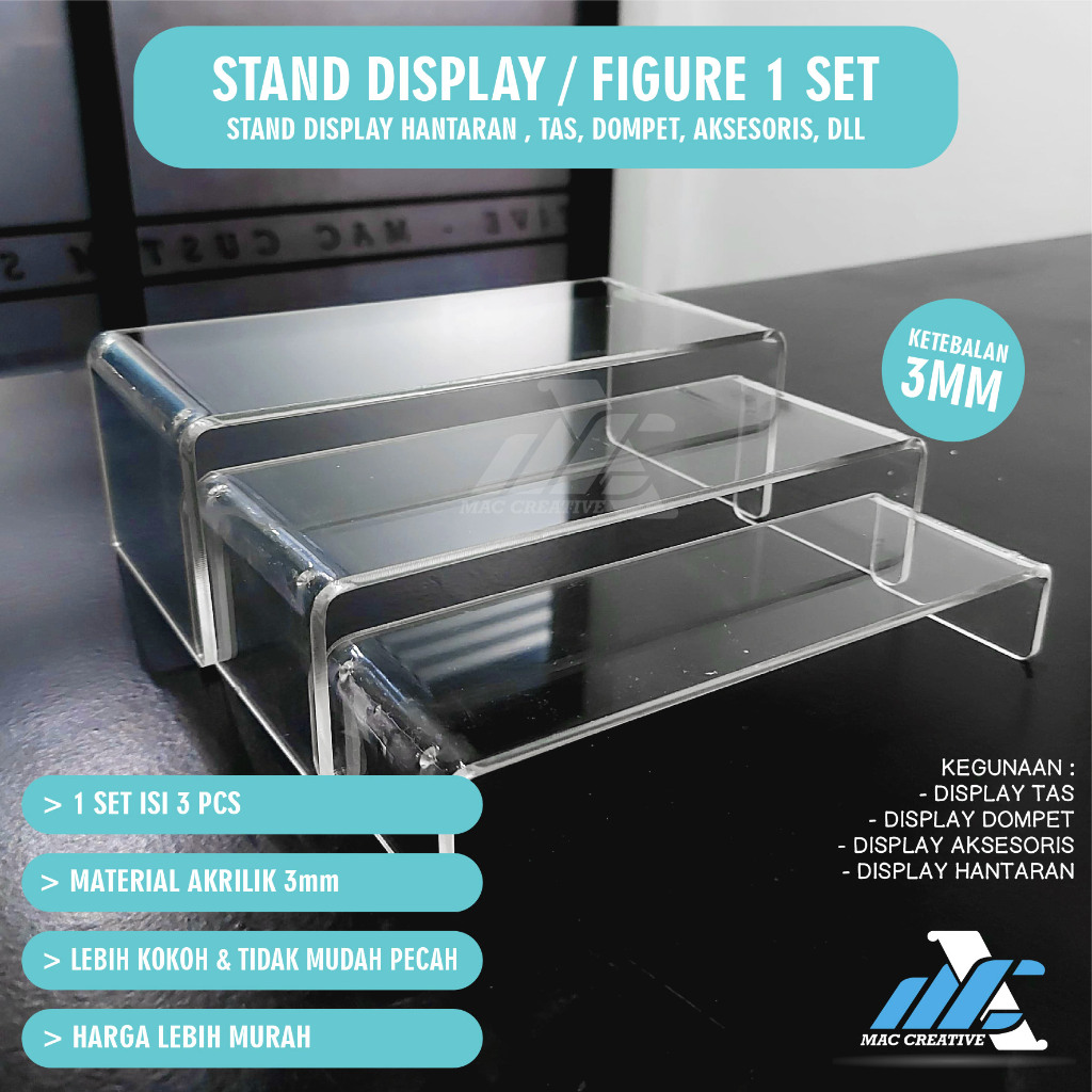 Jual 1 SET 3 PCS STAND FIGUR STAND AKRILIK FIGURE 1 SET 3 PCS, STAND ...
