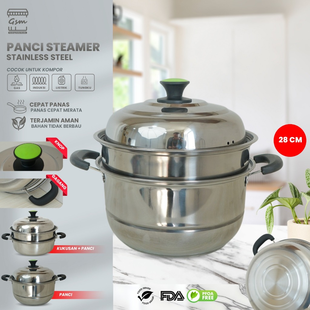 Jual GSM Panci Kukus 2 Tingkat Panci Rebus Steamer Stainless Steel ...