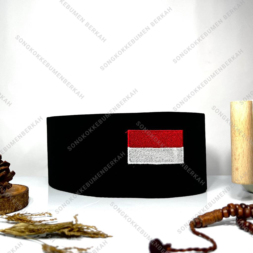 Jual PROMO!!!!! songkok peci hitam Bendera Indonesia Merah Putih tinggi ...