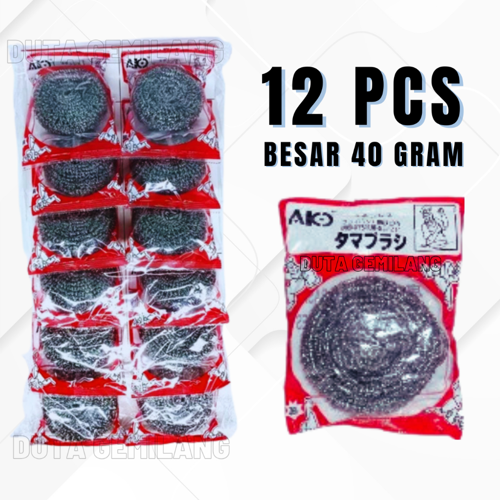 Jual (12 pcs) (satu lusin) SABUT STAINLESS CUCI PIRING / BESAR 40 GR ...