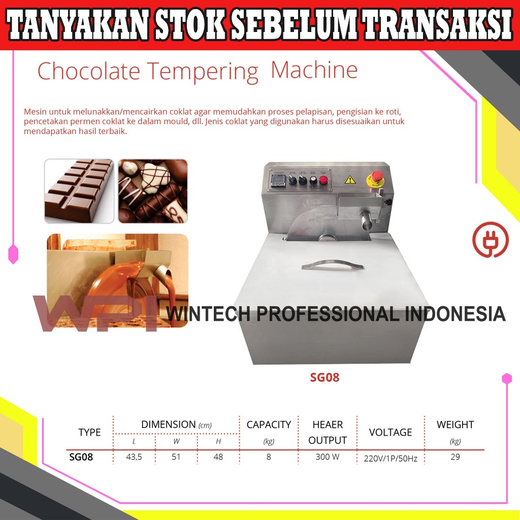 Jual Getra SG08 Chocolate Tempering Machine - Mesin Untuk Melunakkan ...