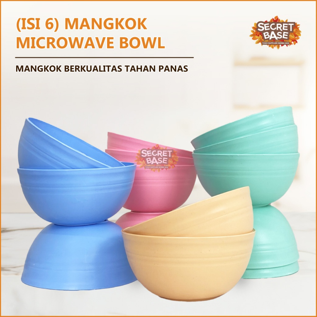 Jual (ISI 6) MANGKOK MICROWAVE BOWL - Tahan Panas / Mangkuk Plastik ...