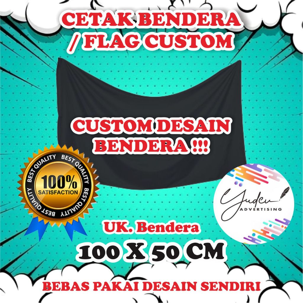 Jual Bendera Custom Uk. 100x50 desain sesuka bebas logo kalian sendiri ...